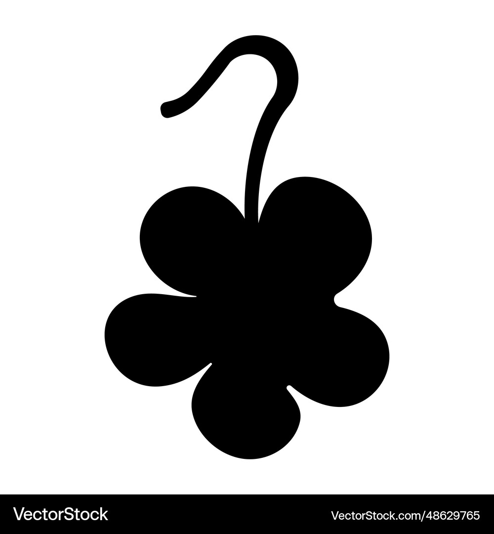 Barbiecore black earrings icon flower Royalty Free Vector