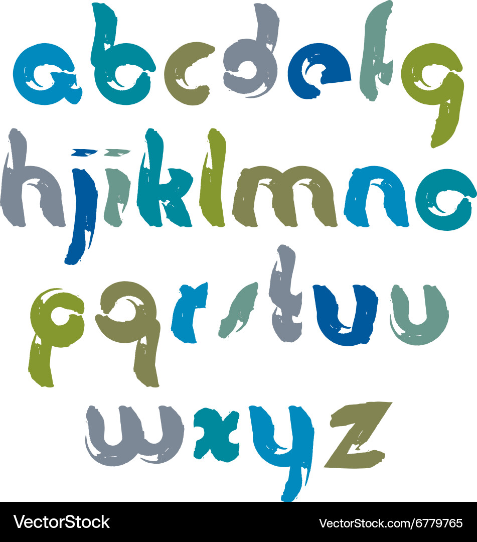 Bright acrylic hand-painted font handwritten Vector Image