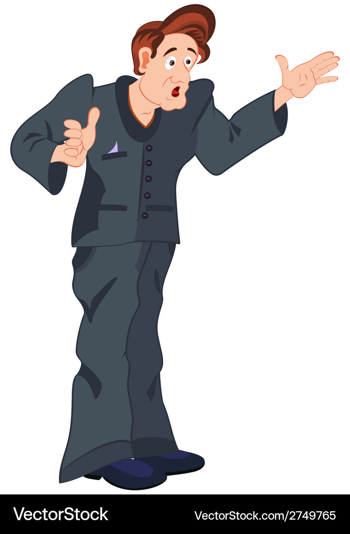 Cartoon man in gray uniform Royalty Free Vector Image