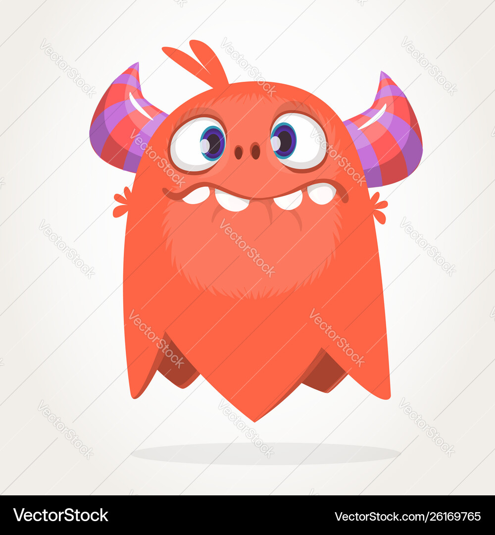 Cartoon red monster character Royalty Free Vector Image