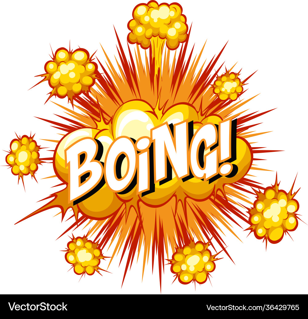 Comic speech bubble with boing text Royalty Free Vector