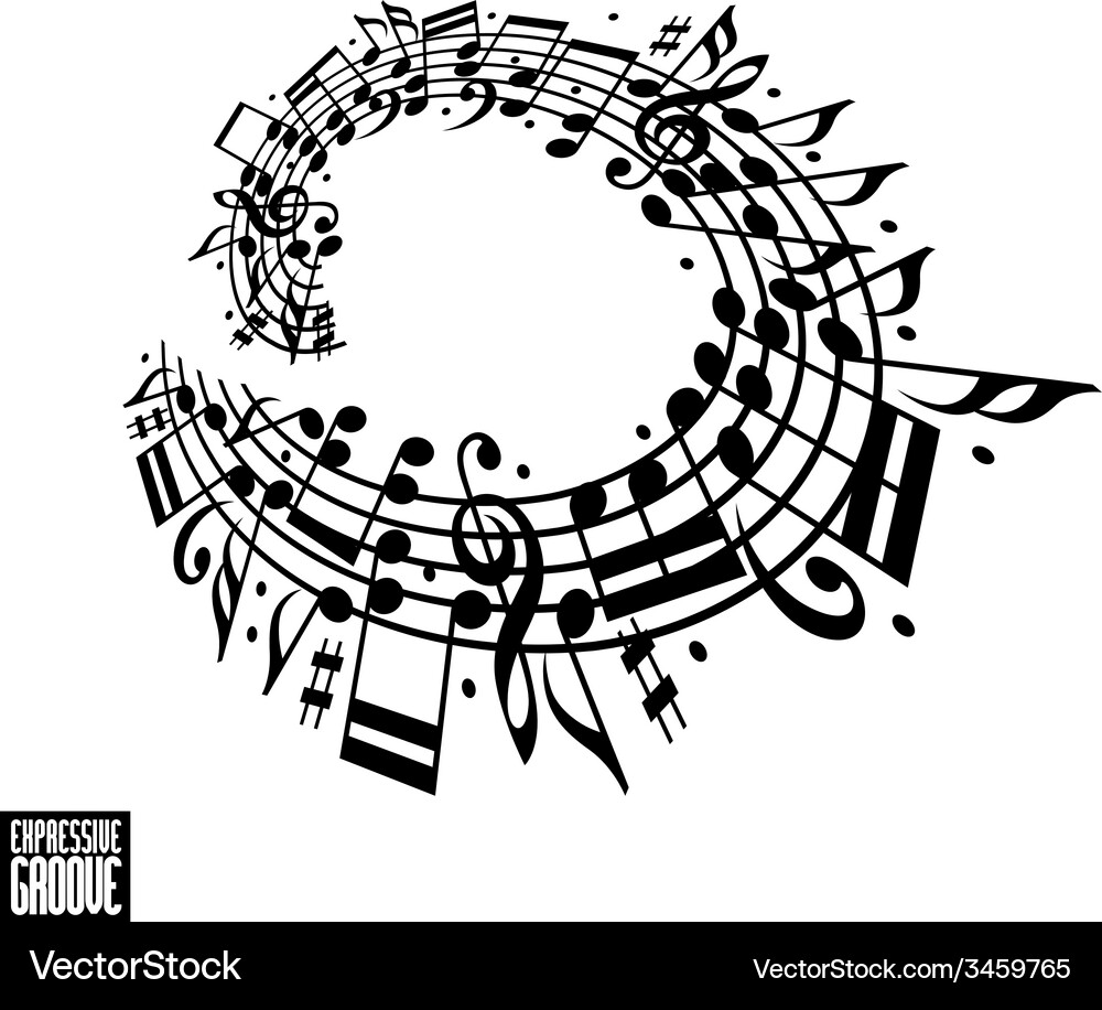 Expressive groove concept black and white design Vector Image