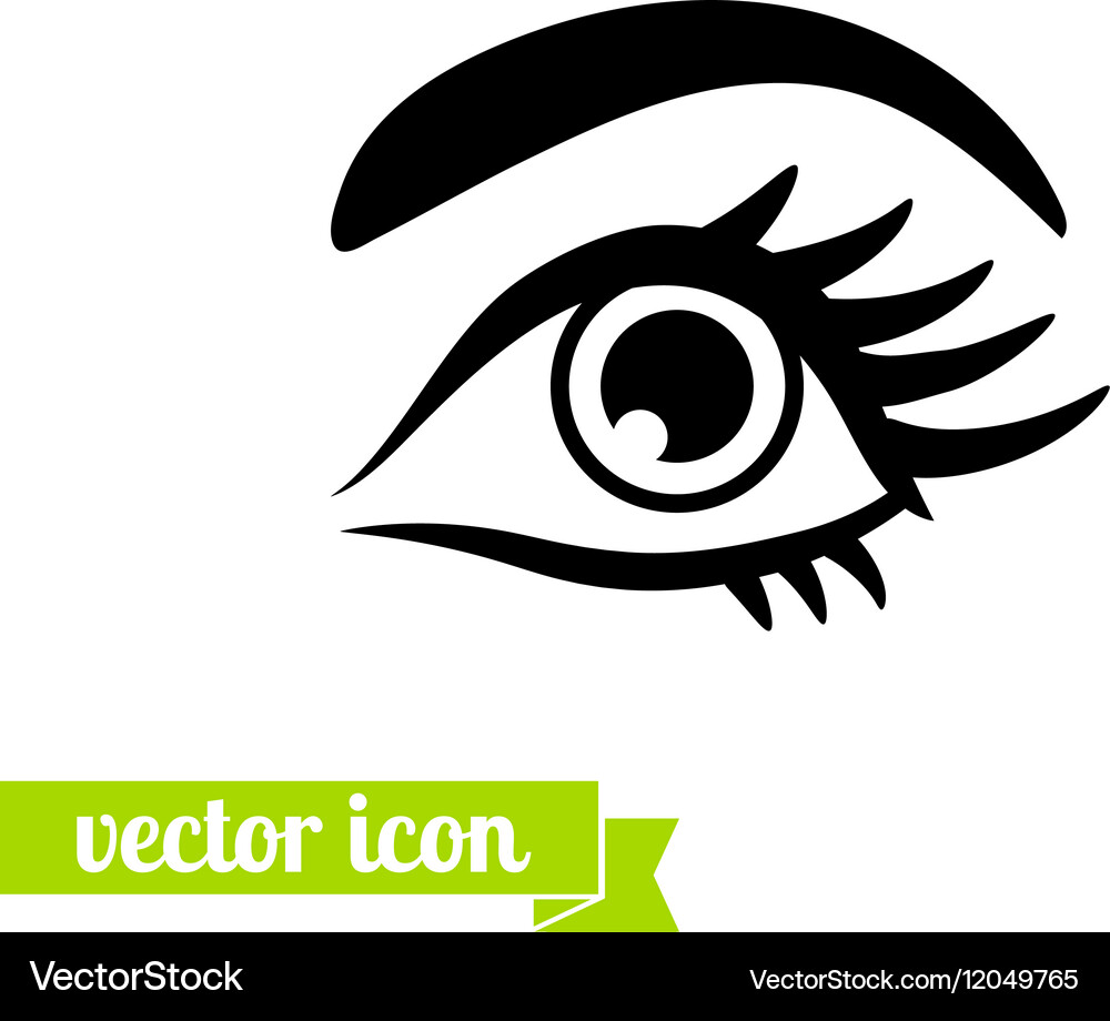 Female Eye Icon with Eyelashes Royalty Free Vector Image