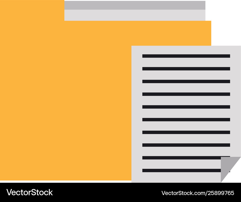Folder and document paper symbol isolated Vector Image