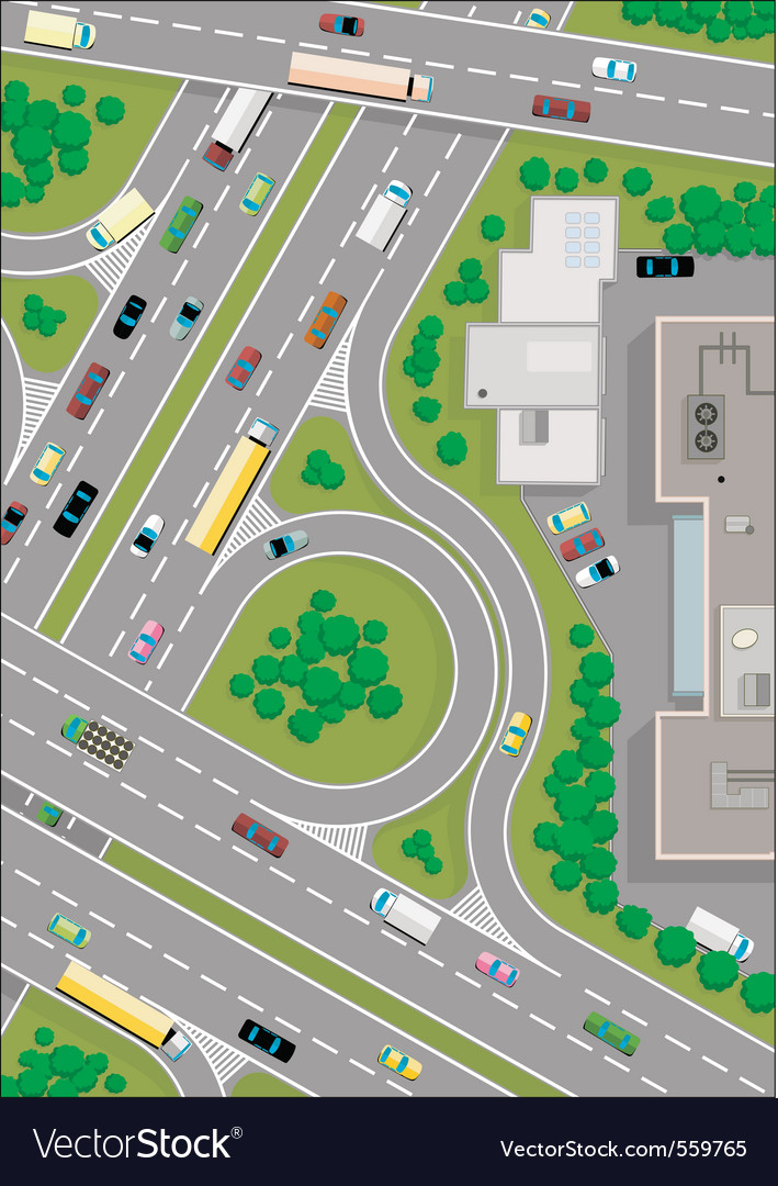 Highway intersection Royalty Free Vector Image