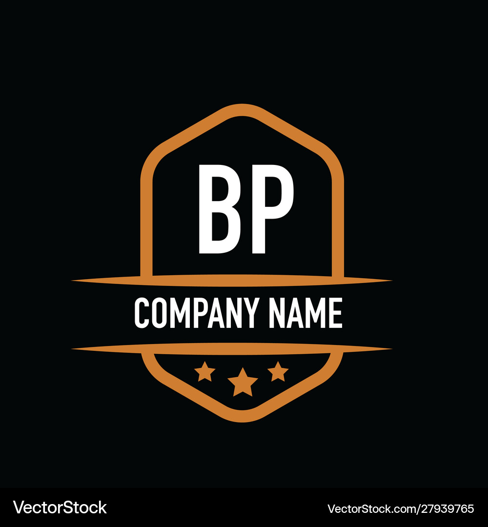 Initial letter bp vintage logo concept graphic Vector Image