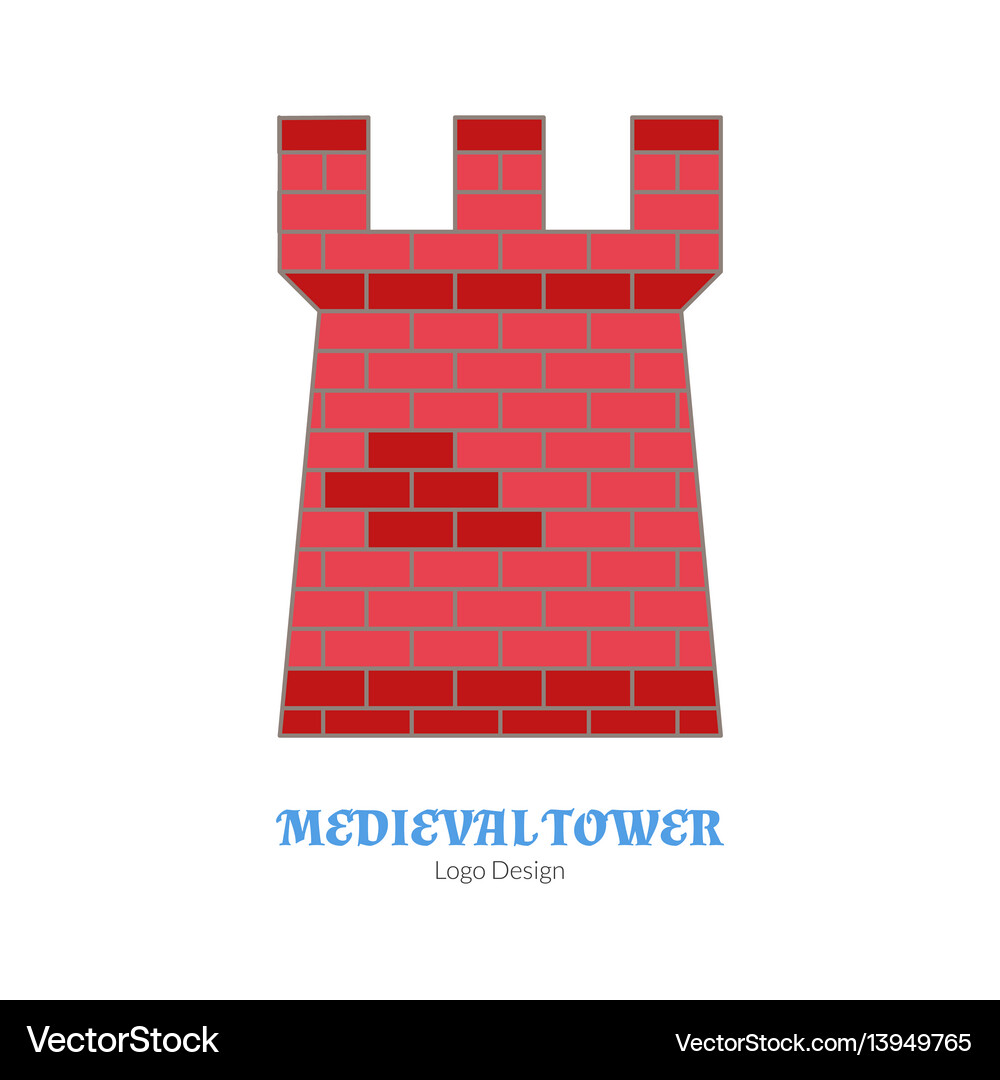 Medieval colorful logo emblem template flat style Vector Image