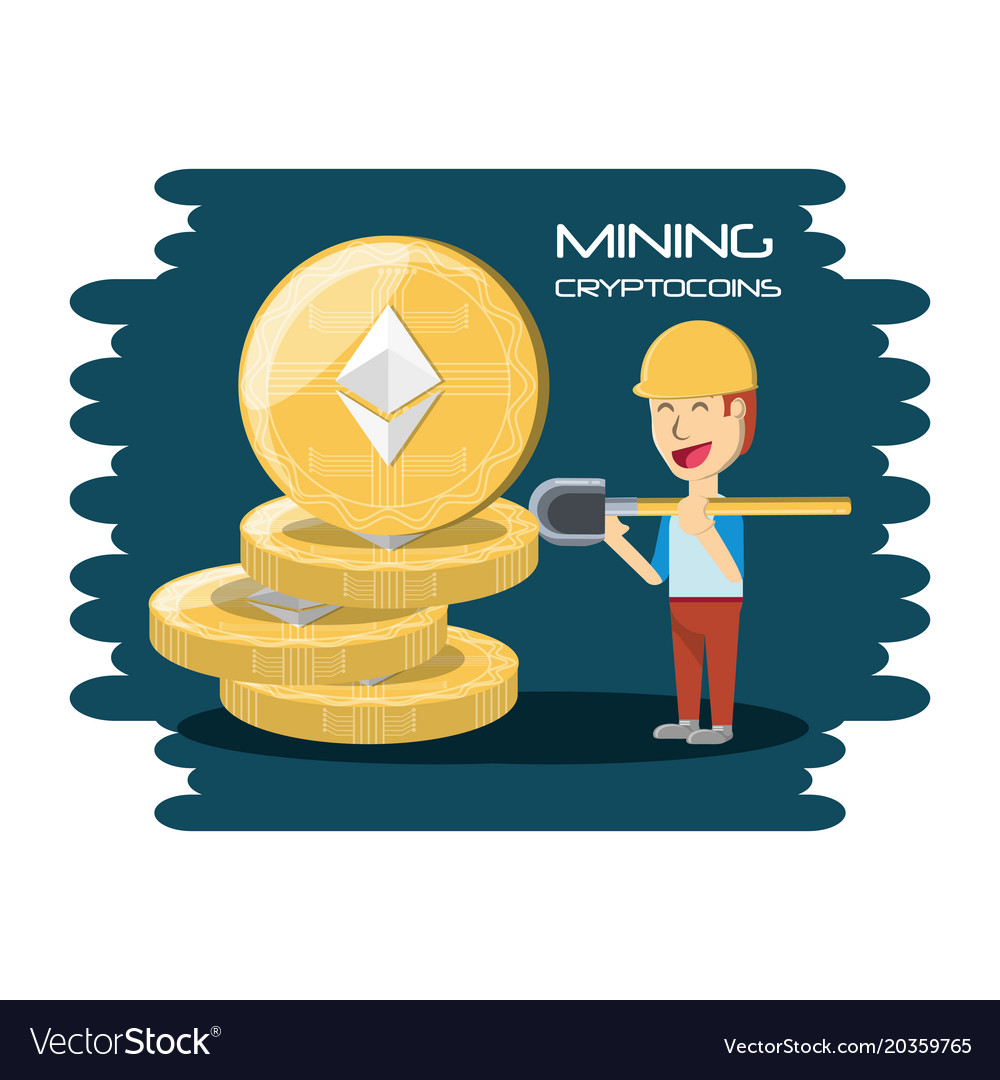 Mining cryptocoins design Royalty Free Vector Image