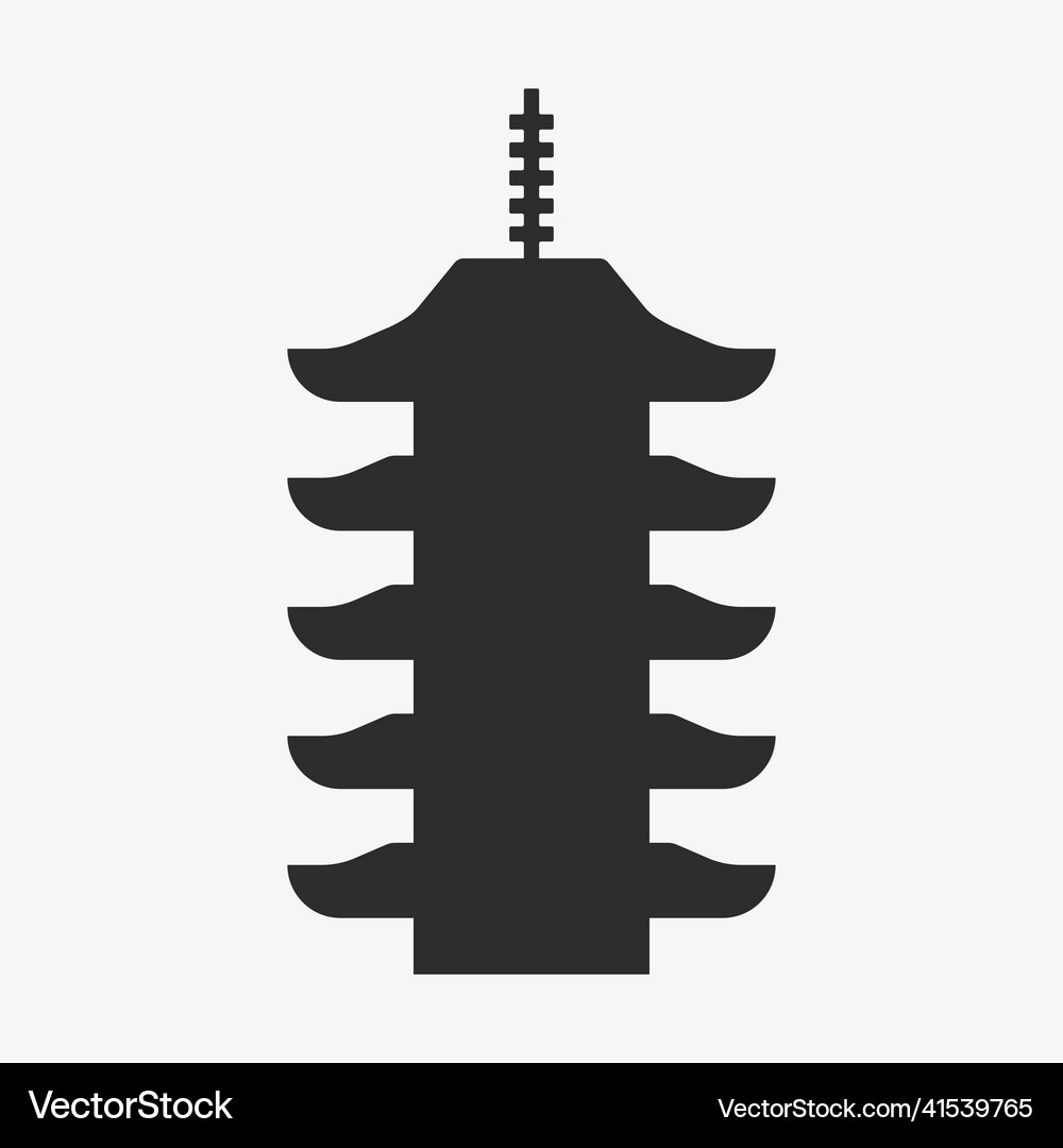 Pagoda icon isolated on white background Vector Image