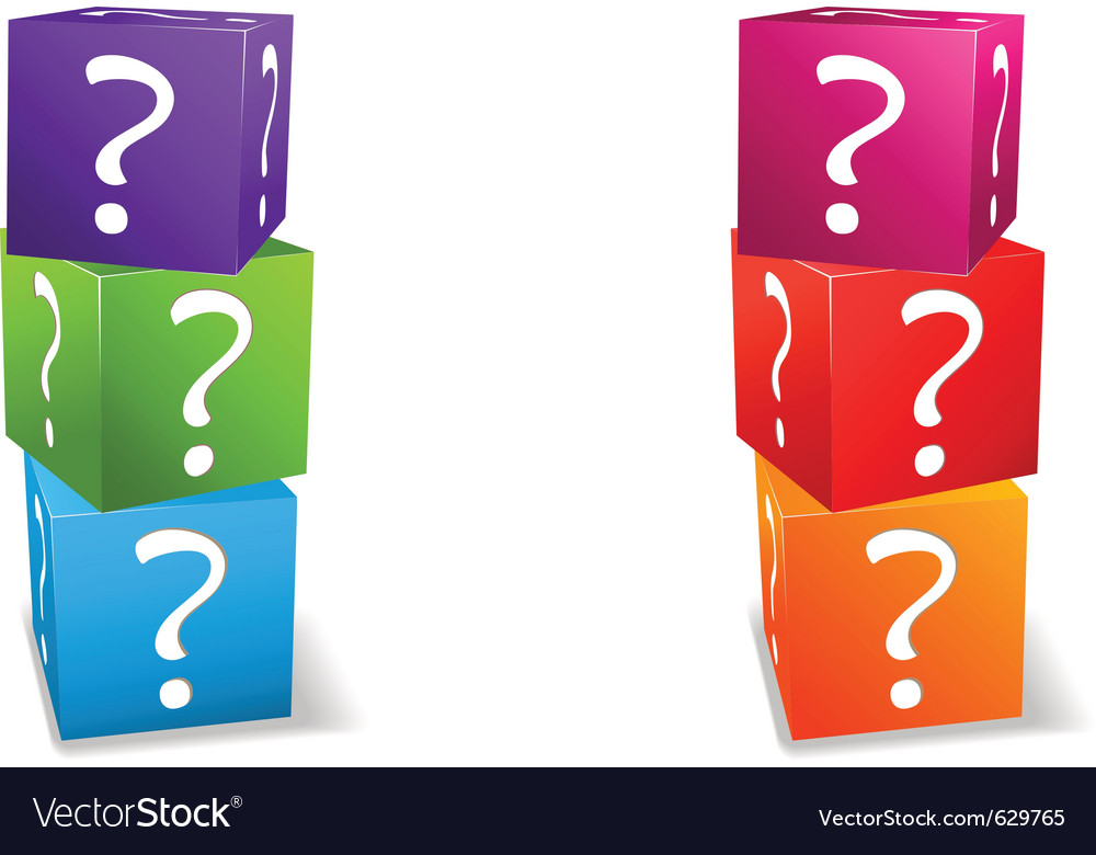 Question mark cubes Royalty Free Vector Image - VectorStock