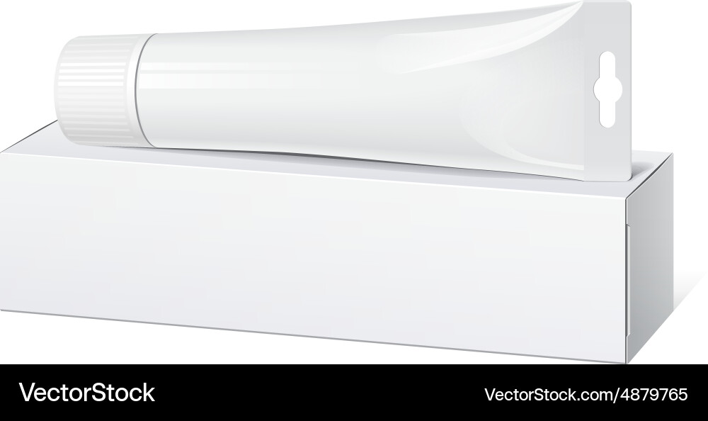 Realistic white tube and packaging Royalty Free Vector Image
