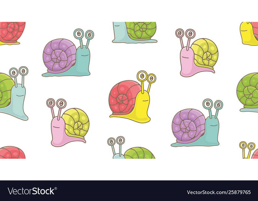 Seamless pattern with snails Royalty Free Vector Image