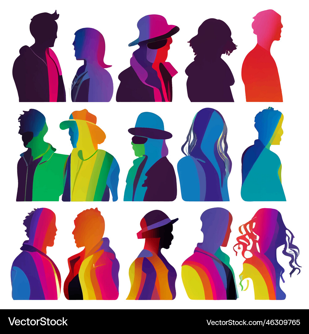 Set of diversity people group Royalty Free Vector Image