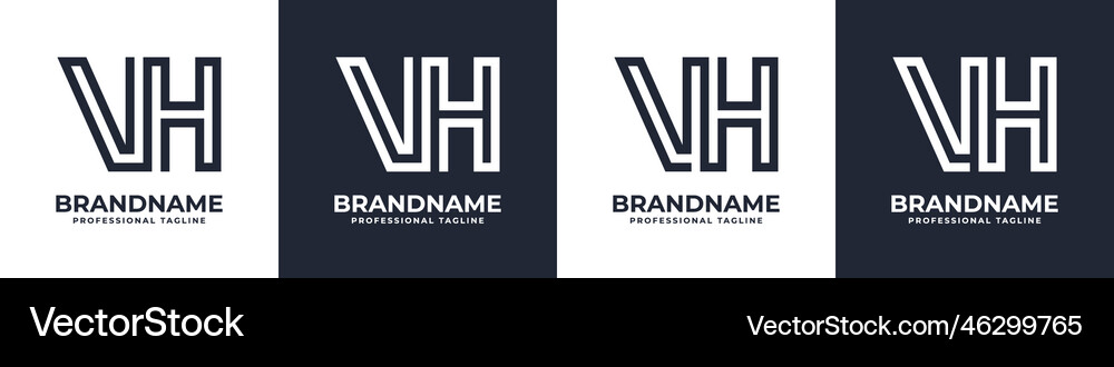 Simple vh monogram logo suitable for any business Vector Image