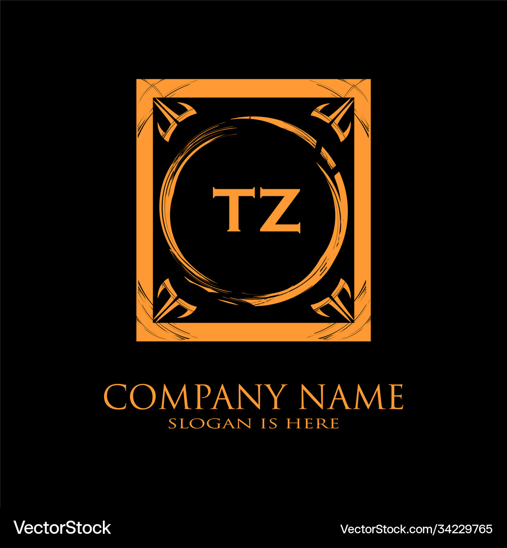 Tz letter initial with royal luxury logo template Vector Image
