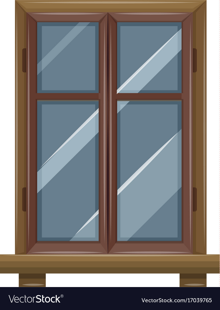 Window with wooden frame Royalty Free Vector Image
