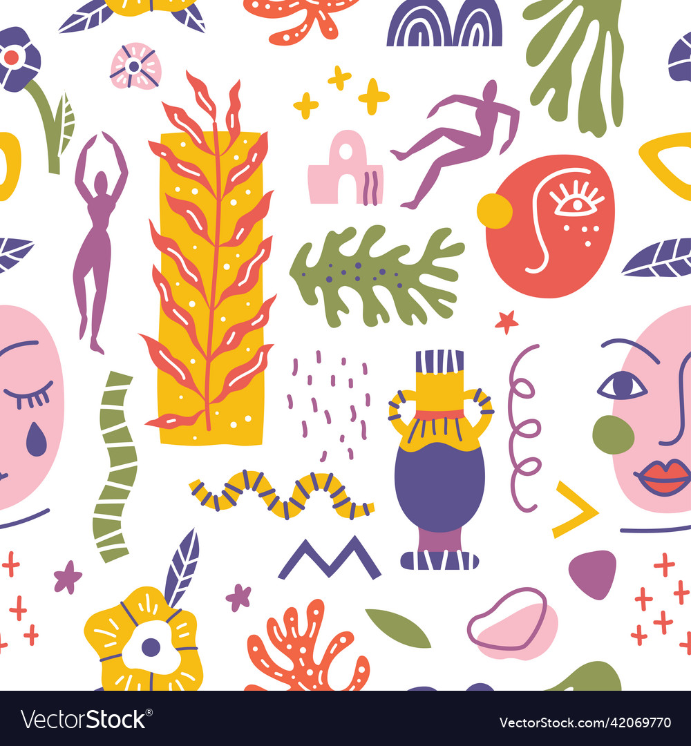 Abstract shapes seamless pattern background Vector Image