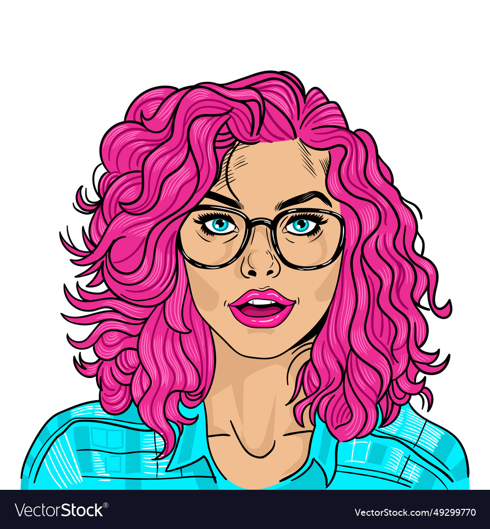 Beautiful Woman With Red Hair Pop Art Retro Vector Image