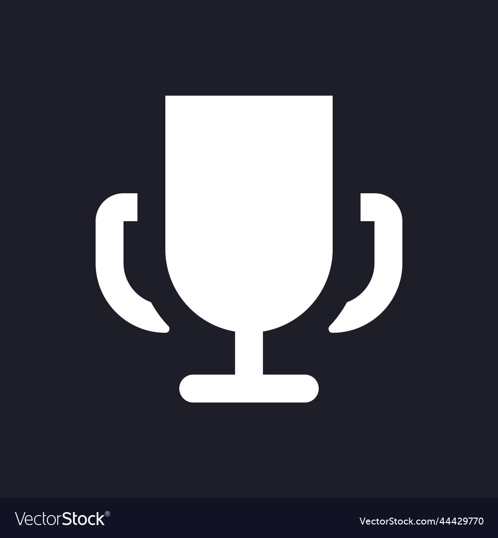 Champion cup dark mode glyph ui icon Royalty Free Vector