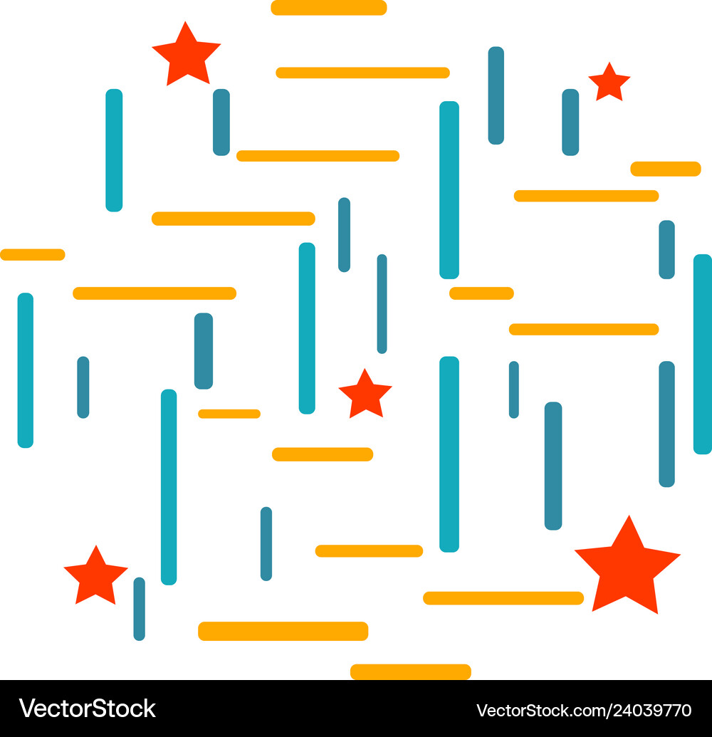 Colored horizontal vertical lines and orange stars