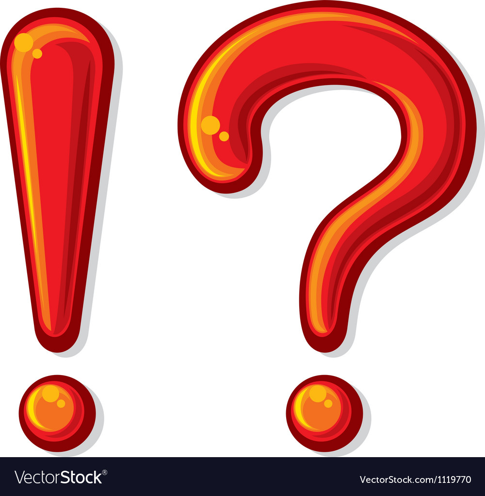 Exclamation Point And A ion Mark Royalty Free Vector