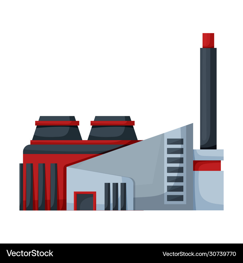 Factory building iconcartoon icon Royalty Free Vector Image