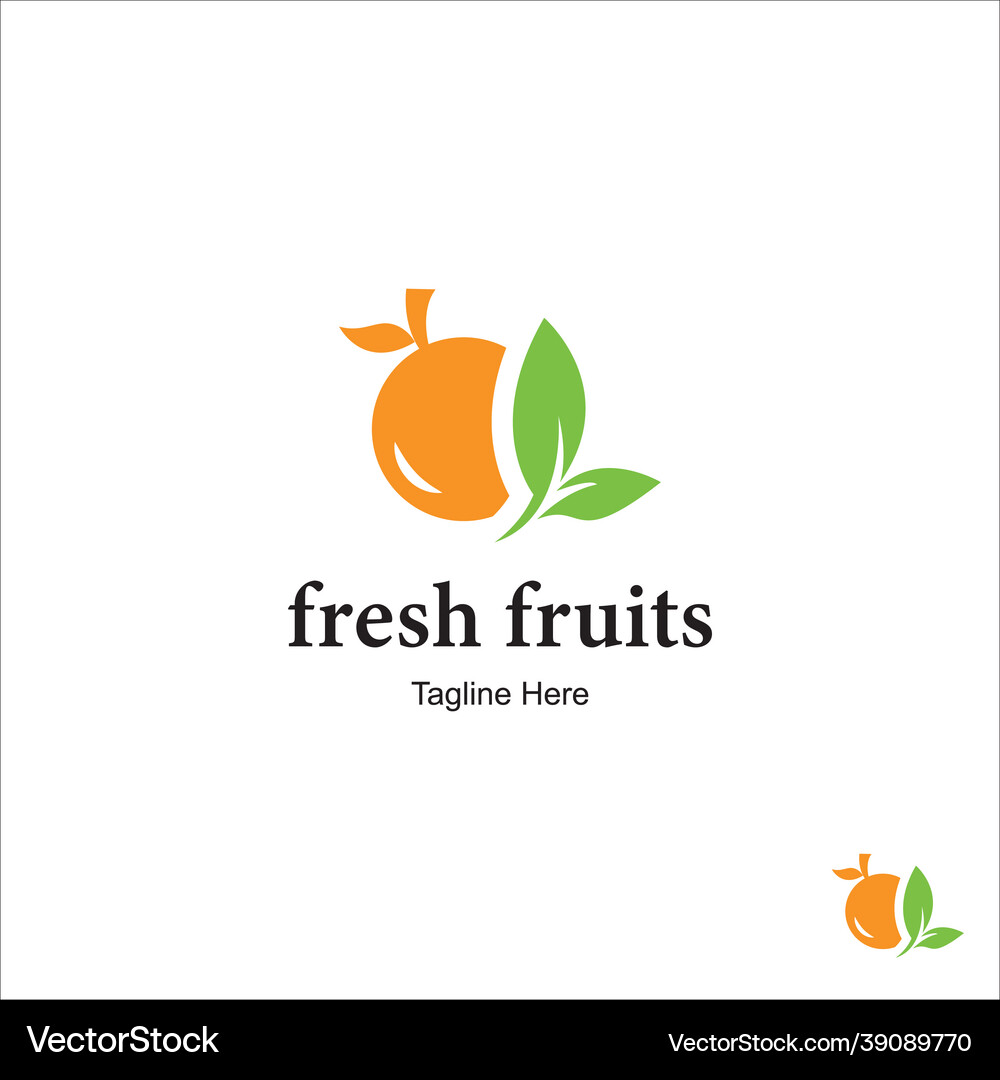 Fresh fruits logo design template Royalty Free Vector Image