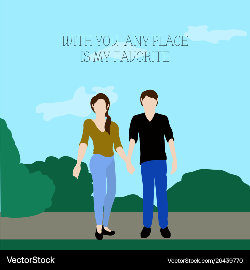 Happy couple romantic card Royalty Free Vector Image