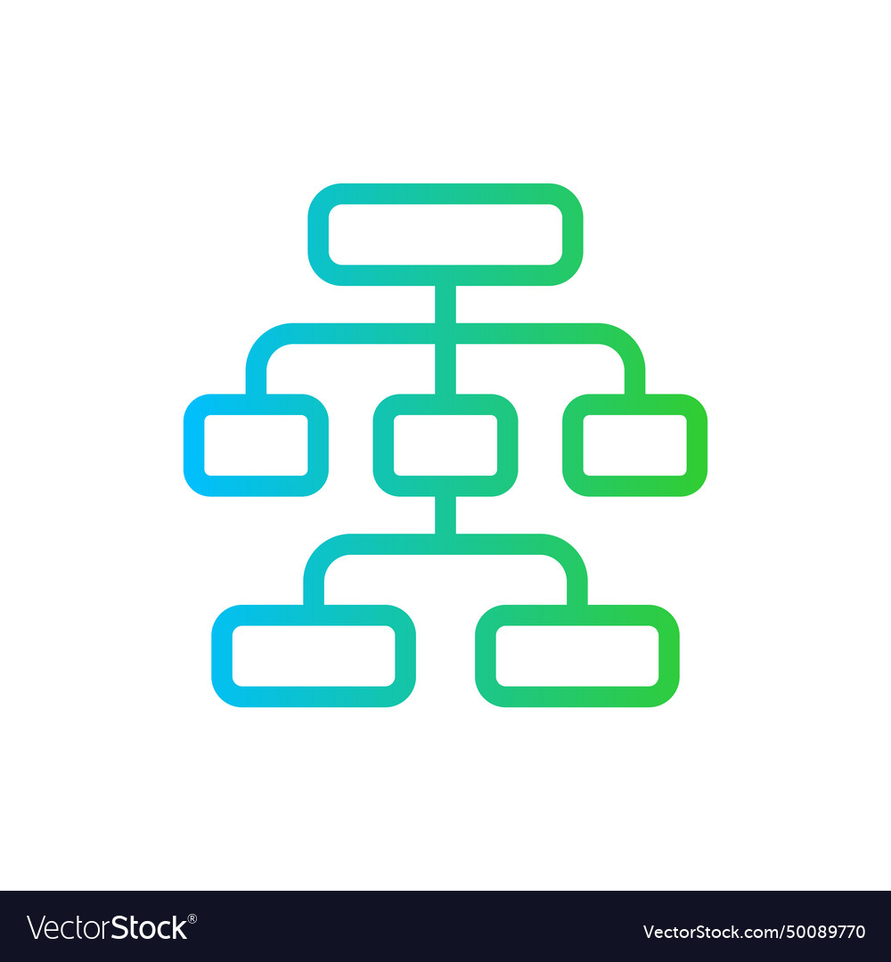 Hierarchy project development icon with blue Vector Image