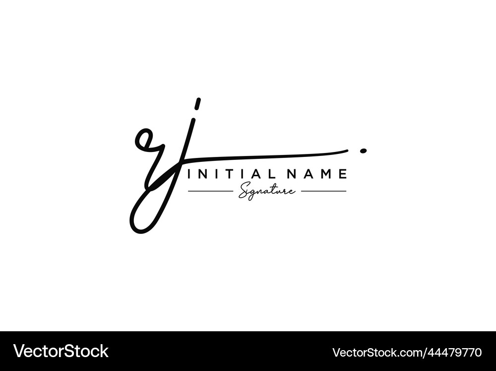 Initial rj signature logo template hand drawn Vector Image