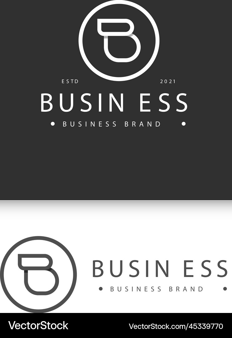 Minimalist letter b logo design with circle shape Vector Image