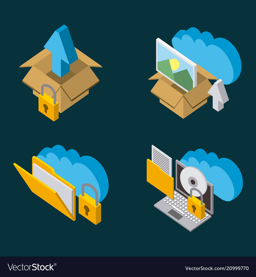 People cloud computing storage Royalty Free Vector Image