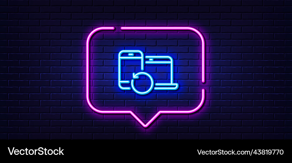 Recovery devices line icon backup data sign Vector Image