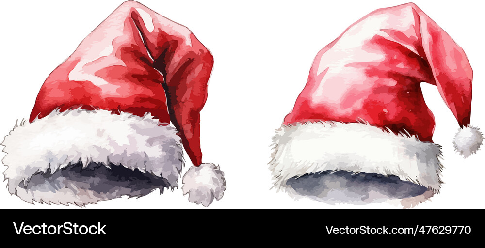 Santa hat clipart isolated Royalty Free Vector Image