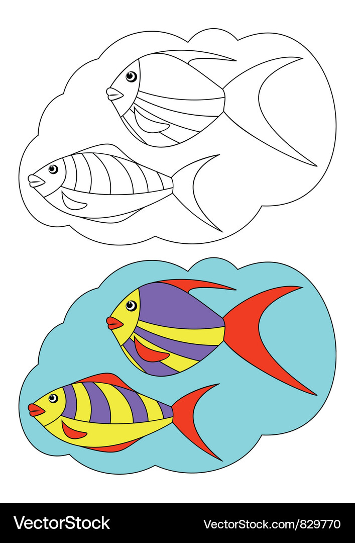 The picture for coloring Fish Royalty Free Vector Image
