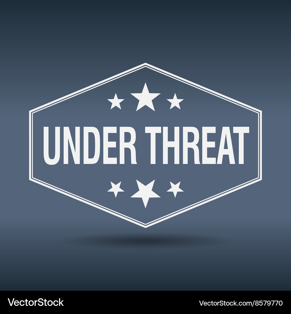Under threat hexagonal white vintage retro style Vector Image