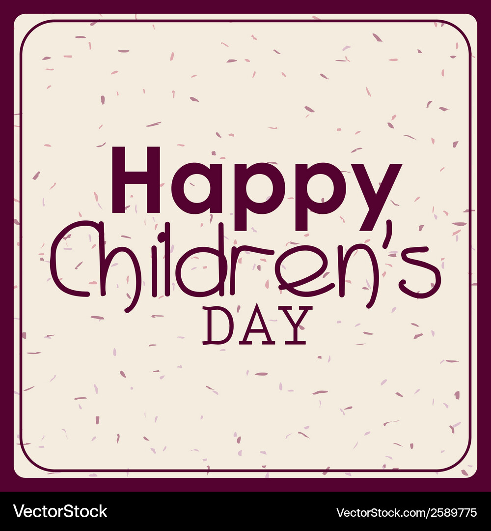 Abstract children day text on a special Royalty Free Vector