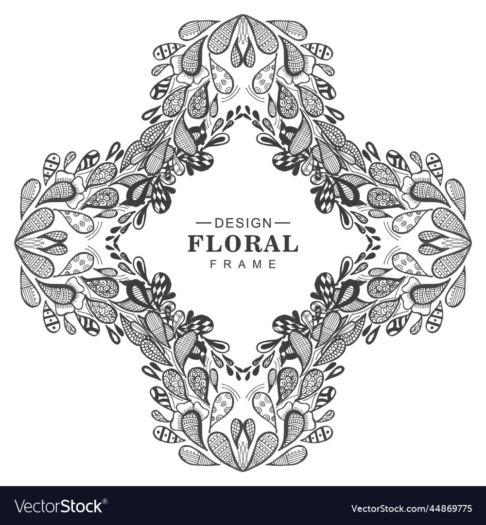 Abstract decorative floral frame background Vector Image