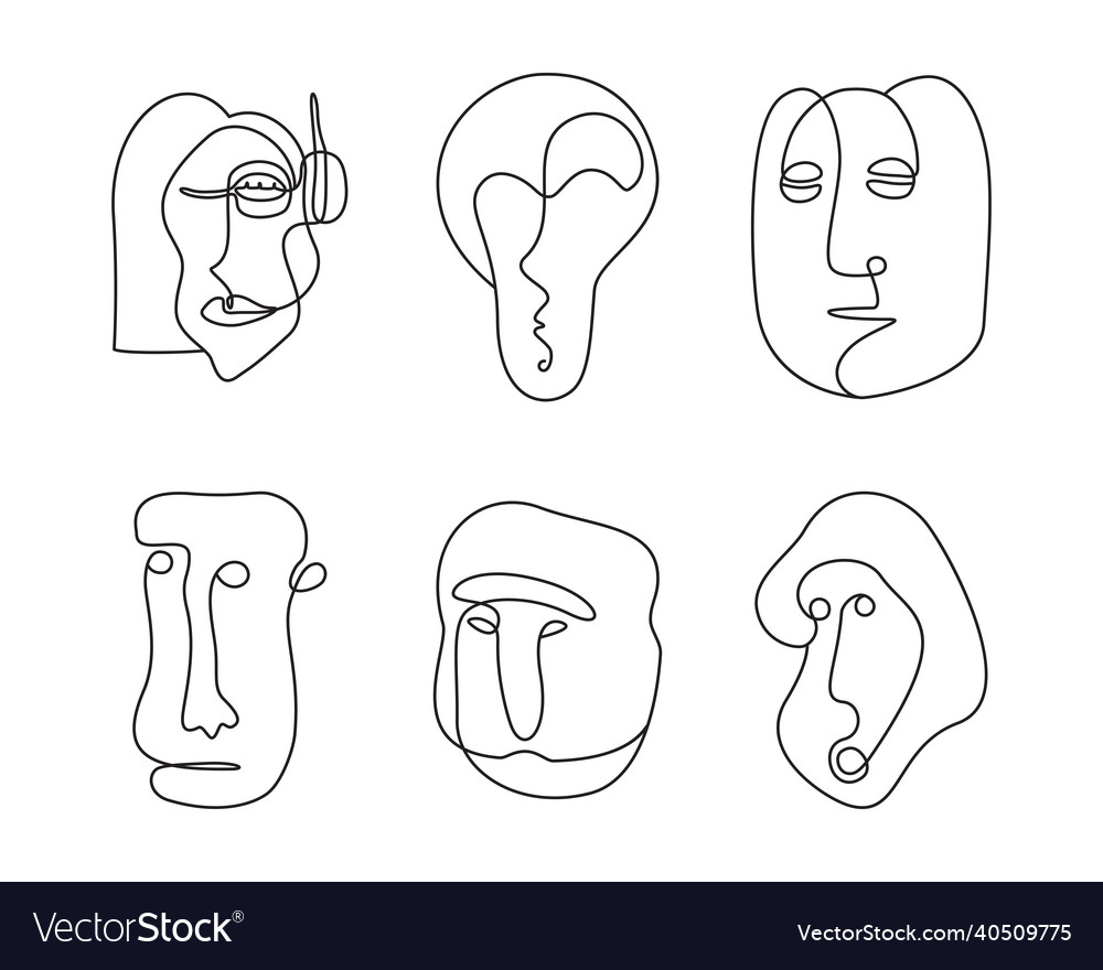 Abstract faces Royalty Free Vector Image - VectorStock