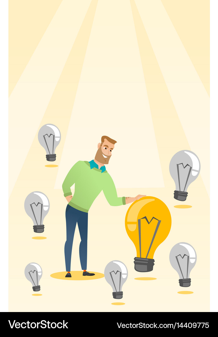 Caucasian business man having idea Royalty Free Vector Image