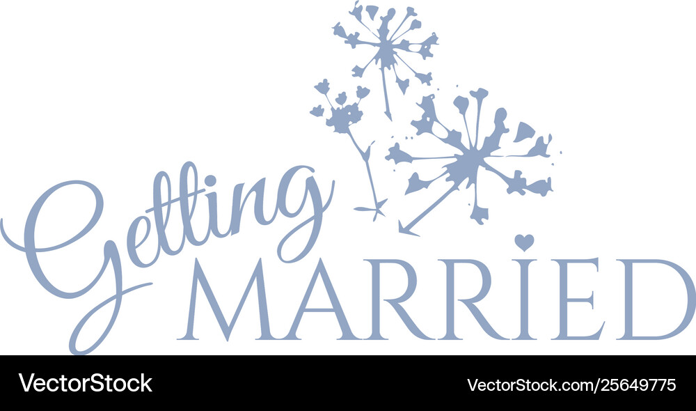 Elegant tender getting married logo for wedding Vector Image