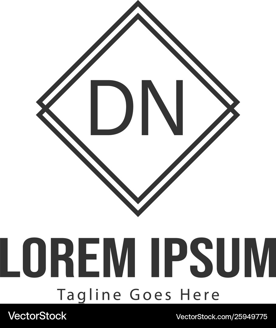 Initial dn logo template with modern frame Vector Image
