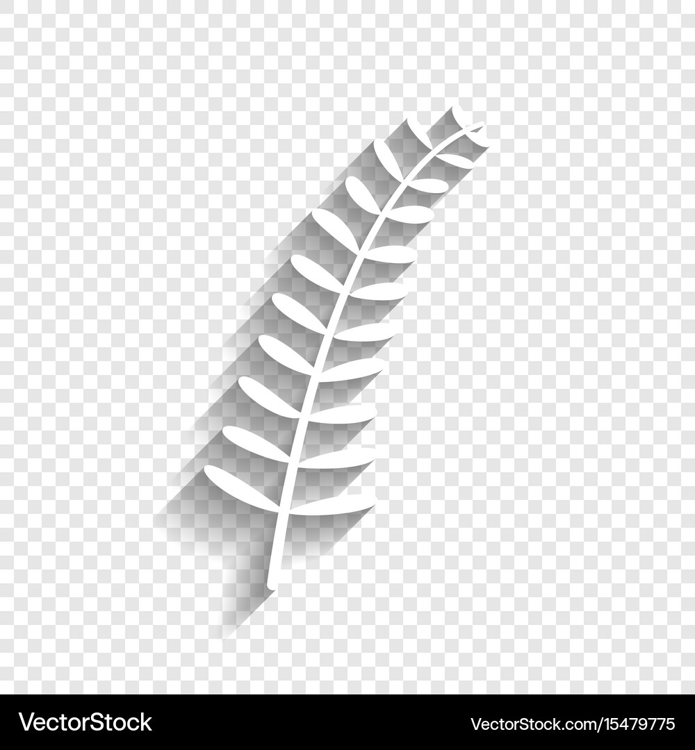 Olive twig sign white icon with soft Royalty Free Vector