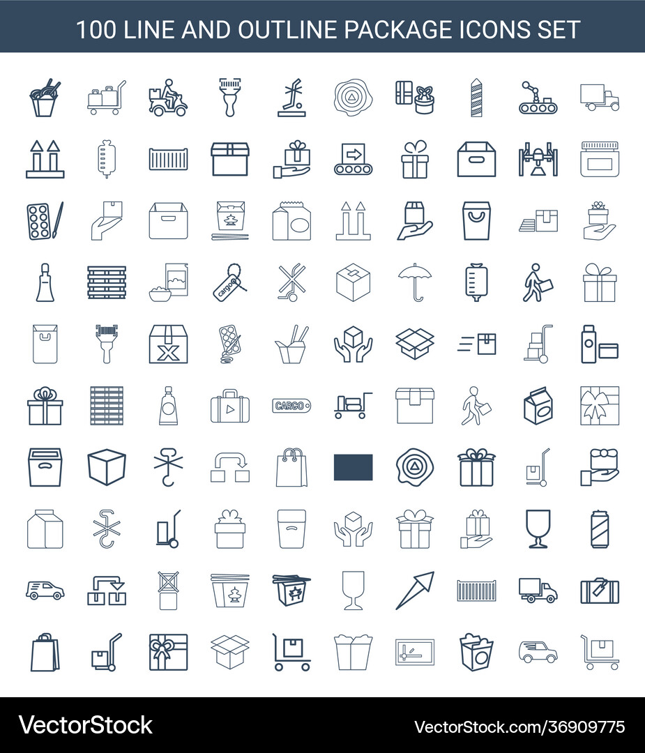 Package icons Royalty Free Vector Image - VectorStock