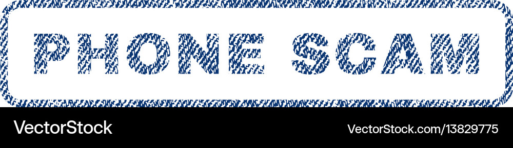 Phone scam textile stamp Royalty Free Vector Image