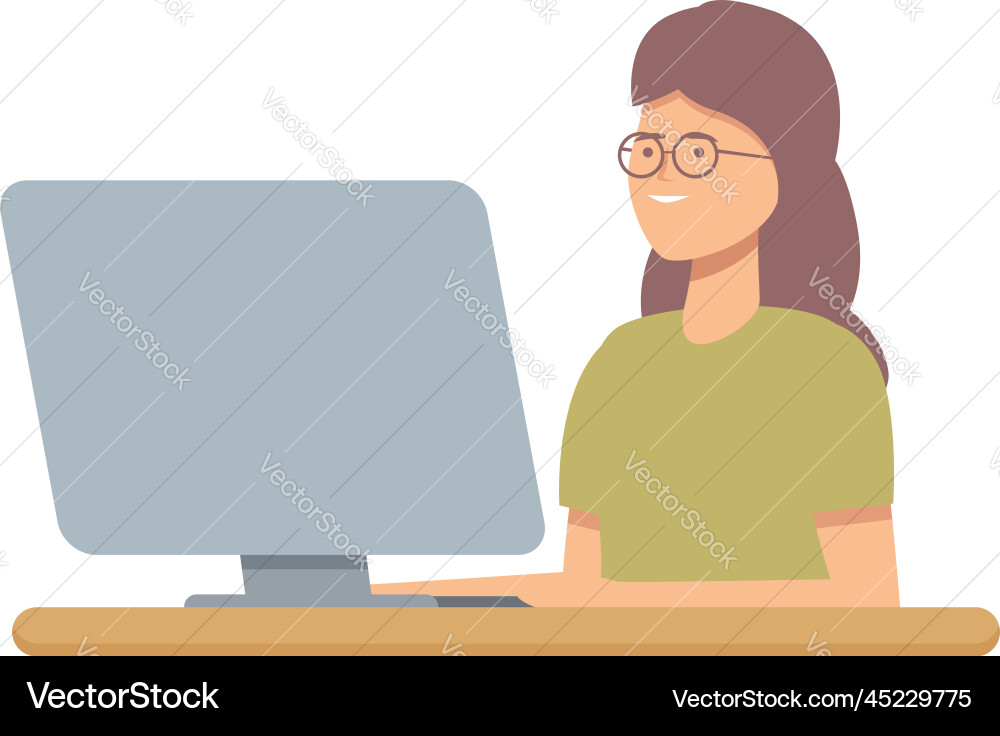 Programming for kids icon cartoon computer Vector Image