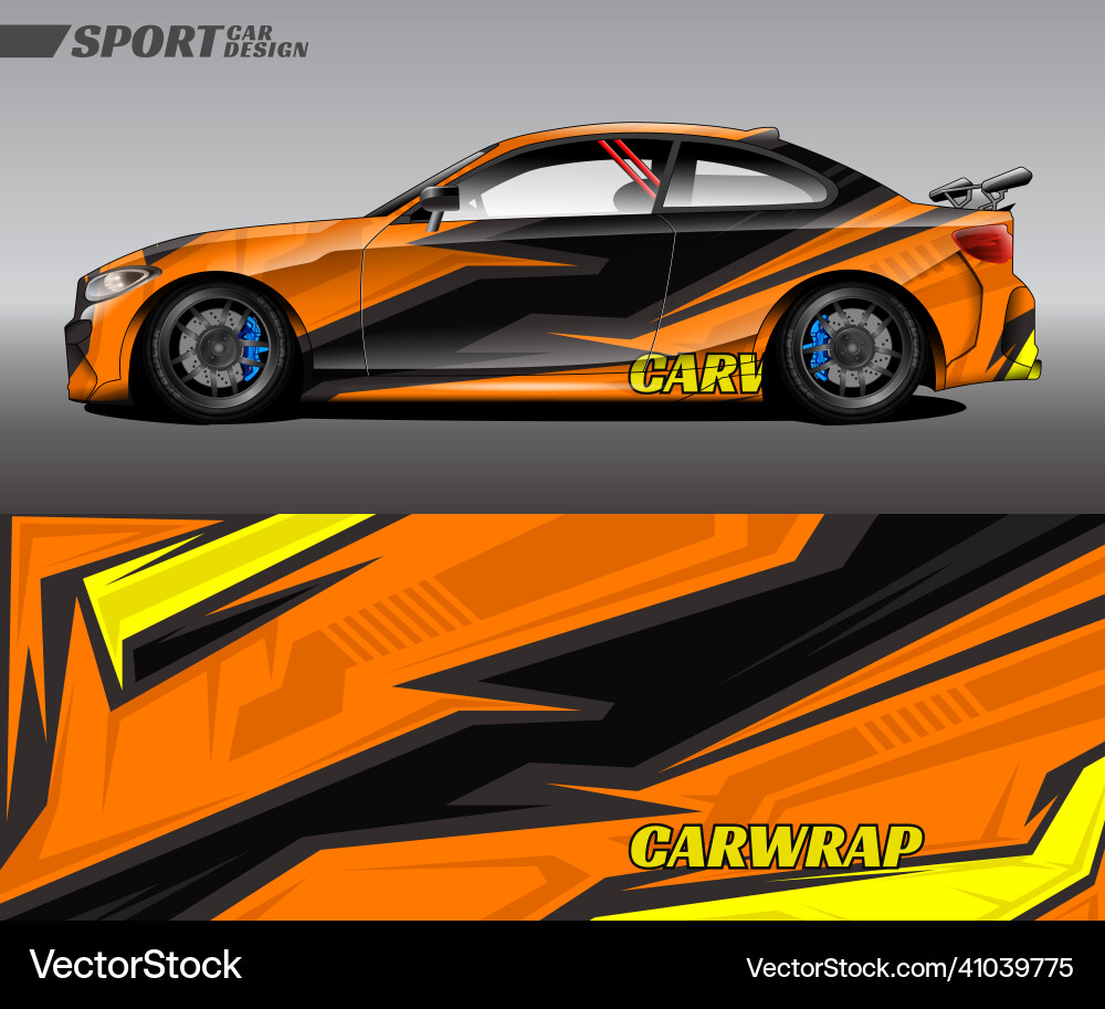Racing car wrap design with special texture style Vector Image
