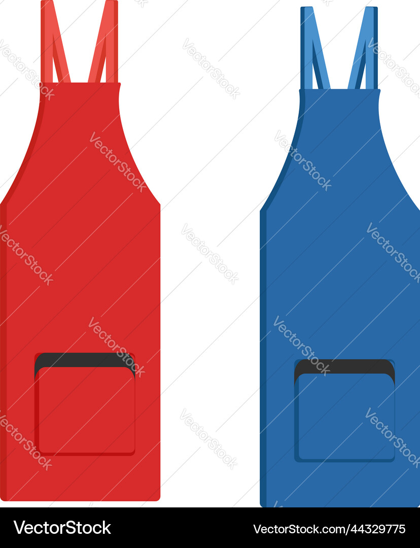 Red and blue apron on a white background Vector Image