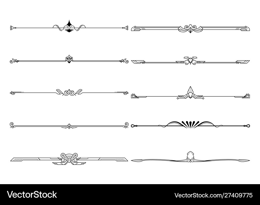 Set dividers in border decorative design Vector Image