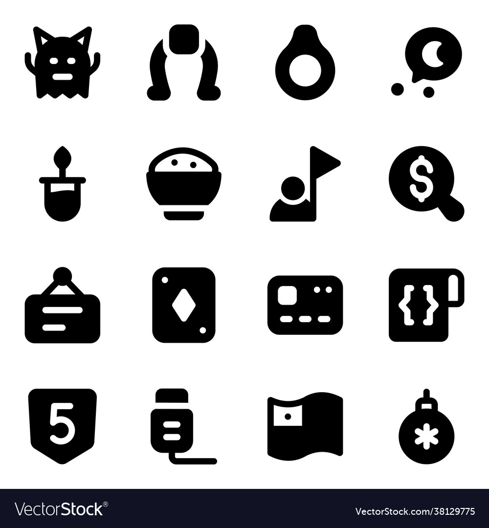 Set ui ux solid icons Royalty Free Vector Image